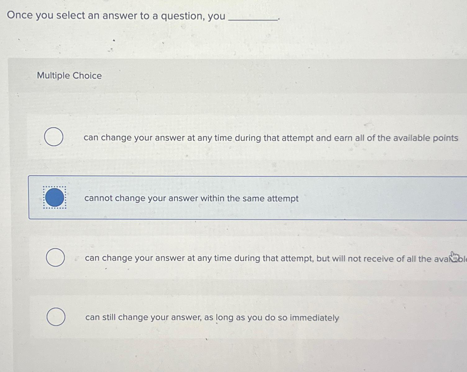 Solved Once you select an answer to a question, youMultiple | Chegg.com