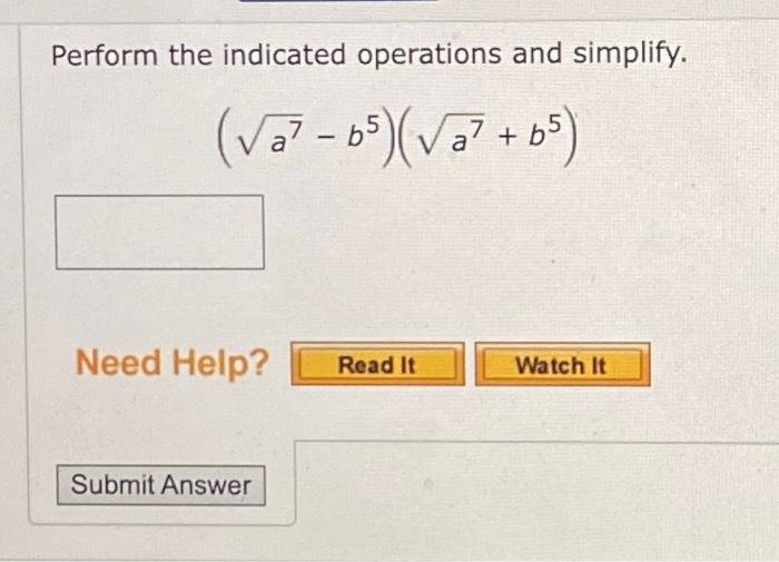 Solved Perform the indicated operations and simplify. | Chegg.com