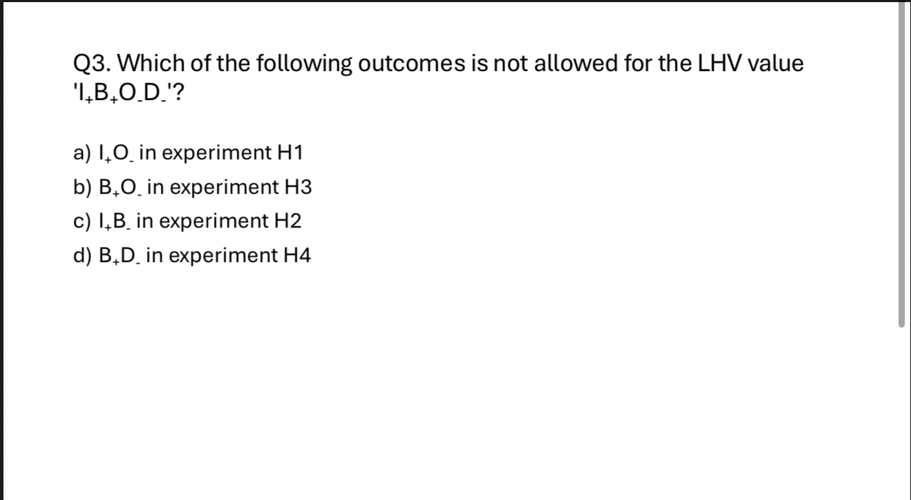 Solved by an EXPERT Q3. ﻿Which of the following outcomes is not allowed | Chegg.com