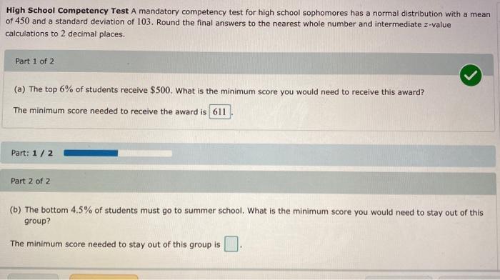 Solved High School Competency Test A mandatory competency | Chegg.com