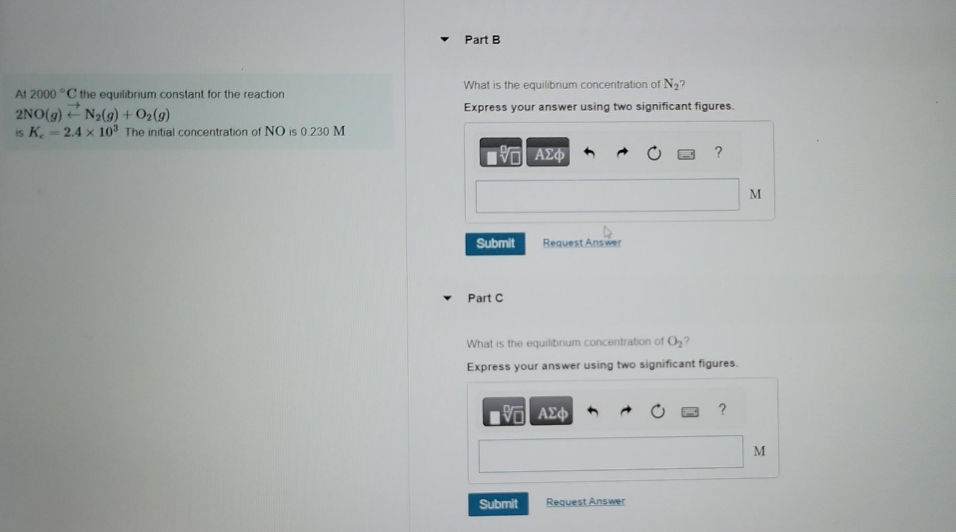 Solved « Chapter 15: Chemical Equilibrium Problem 15.43 Part | Chegg.com