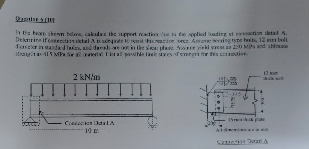 Solved Question In the beam shown below, calculate the | Chegg.com