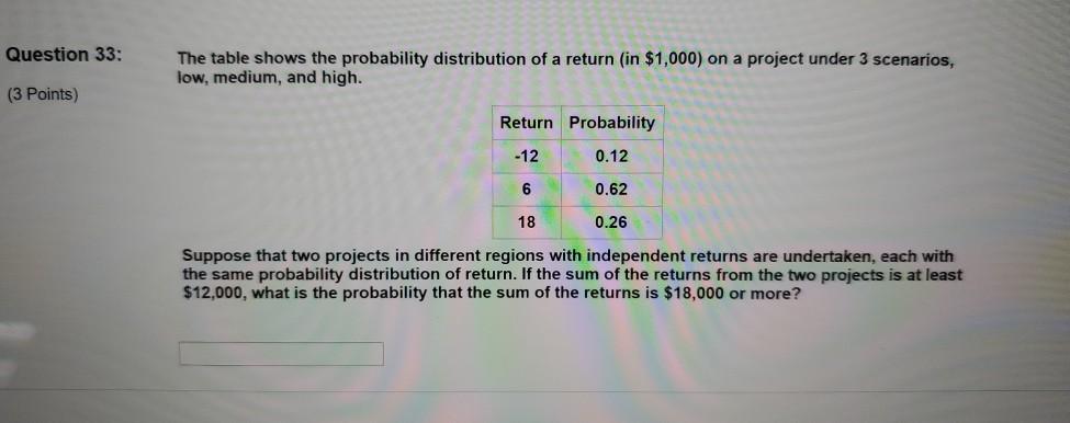 Solved The table shows the probability distribution of a | Chegg.com