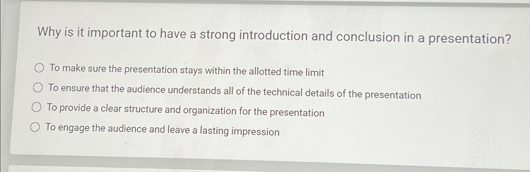 Solved Why is it important to have a strong introduction and | Chegg.com