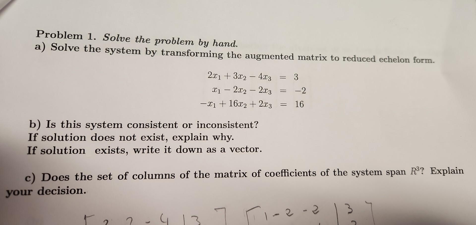 Solved Problem 1. Solve the problem by hand. a) Solve the | Chegg.com