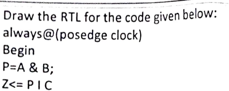 Solved Draw the RTL for the code given below:always@(posedge | Chegg.com