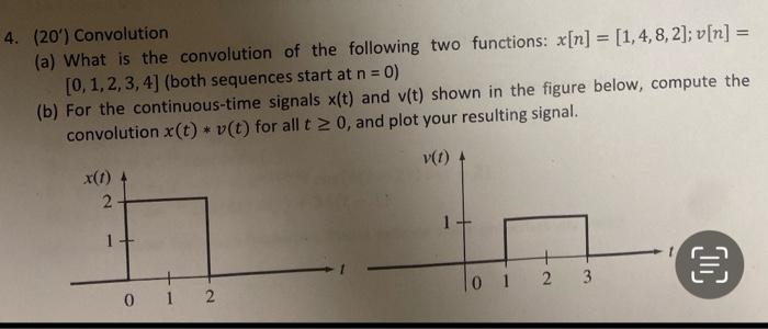 Solved 4. (20′) Convolution (a) What is the convolution of | Chegg.com