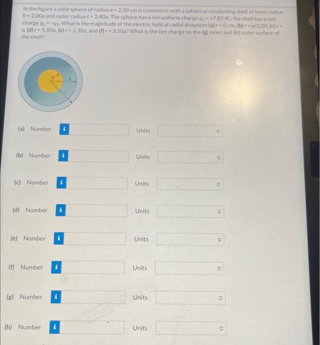 Solved In the figure a solid sphere of radius α=2.30 cm is | Chegg.com