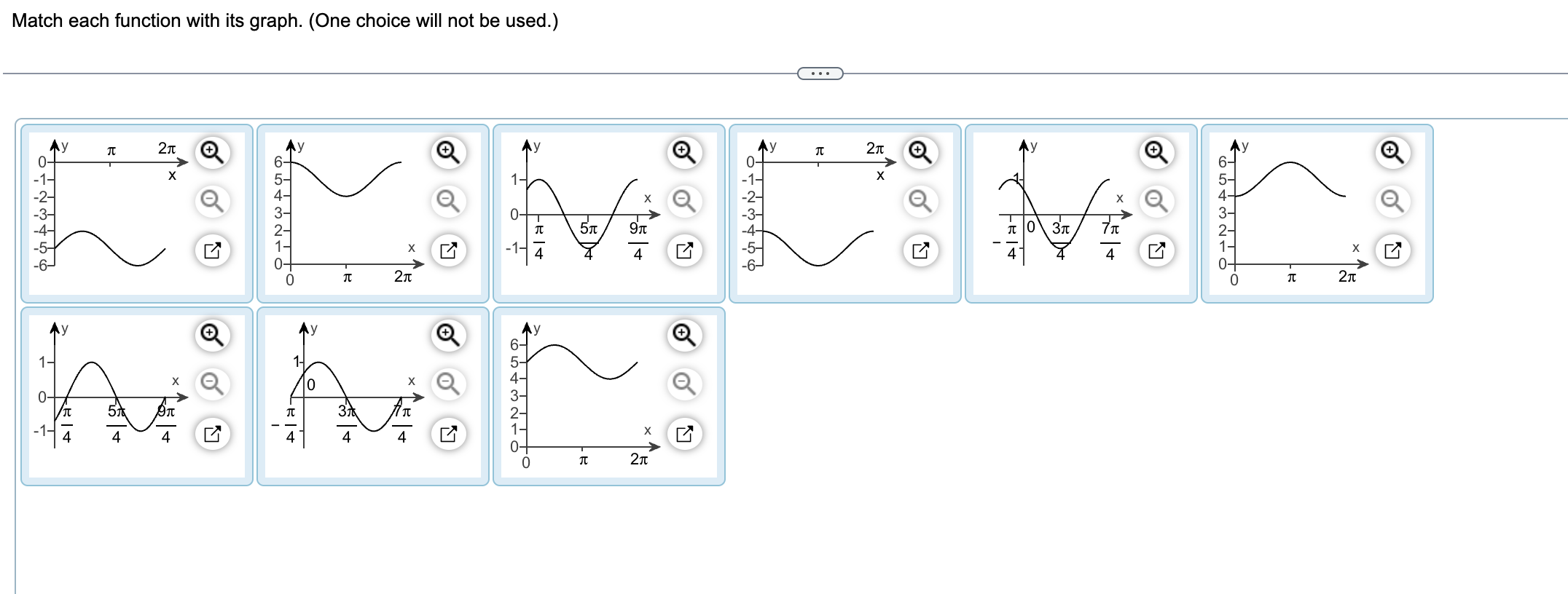 Match each function with its graph. (One choice will | Chegg.com