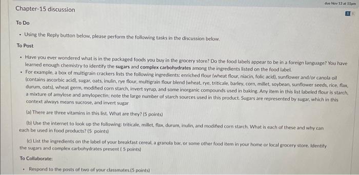 Solved To Do - Using the Reply button below, please perform | Chegg.com
