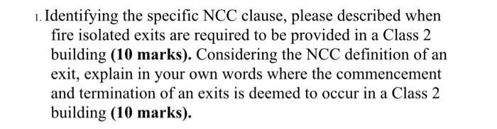 Solved 1. Identifying the specific NCC clause, please | Chegg.com