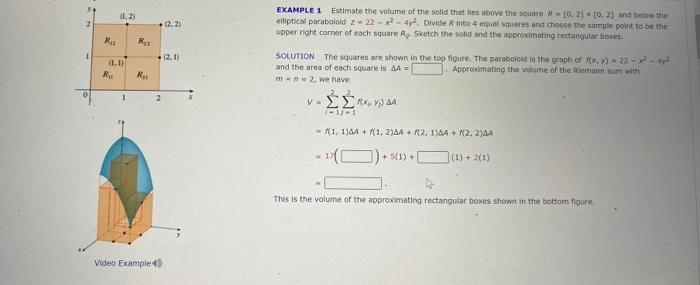 Solved EXAMPLE 1 Estimate the volume of the solld that lies | Chegg.com