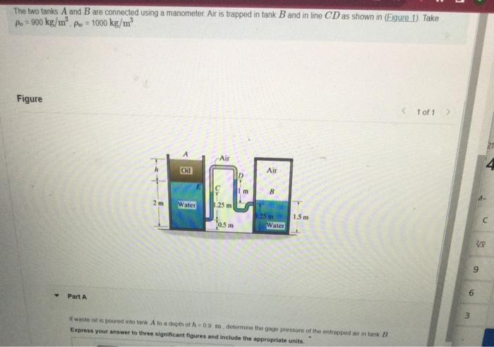 Solved The two tanks A and B are connected using a | Chegg.com