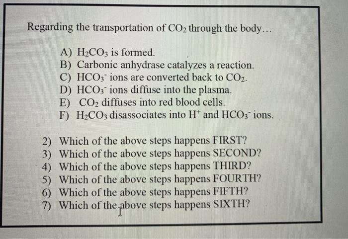 Solved Regarding the transportation of CO2 through the | Chegg.com