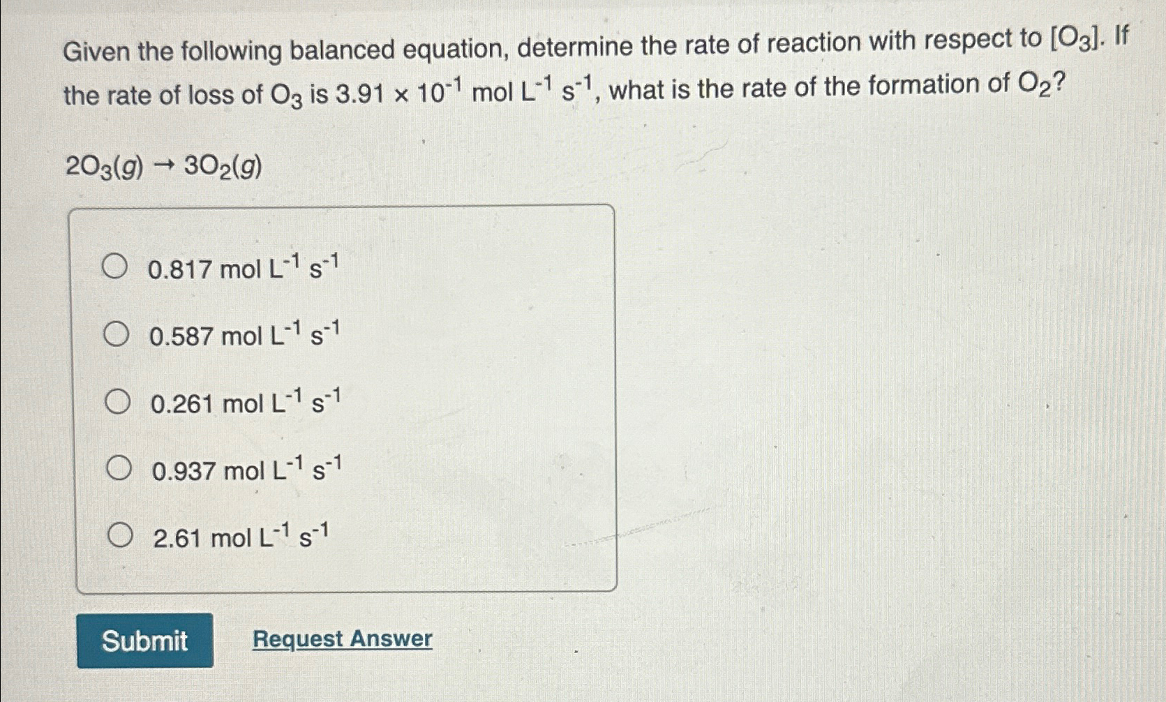 Solved Given the following balanced equation, determine the | Chegg.com