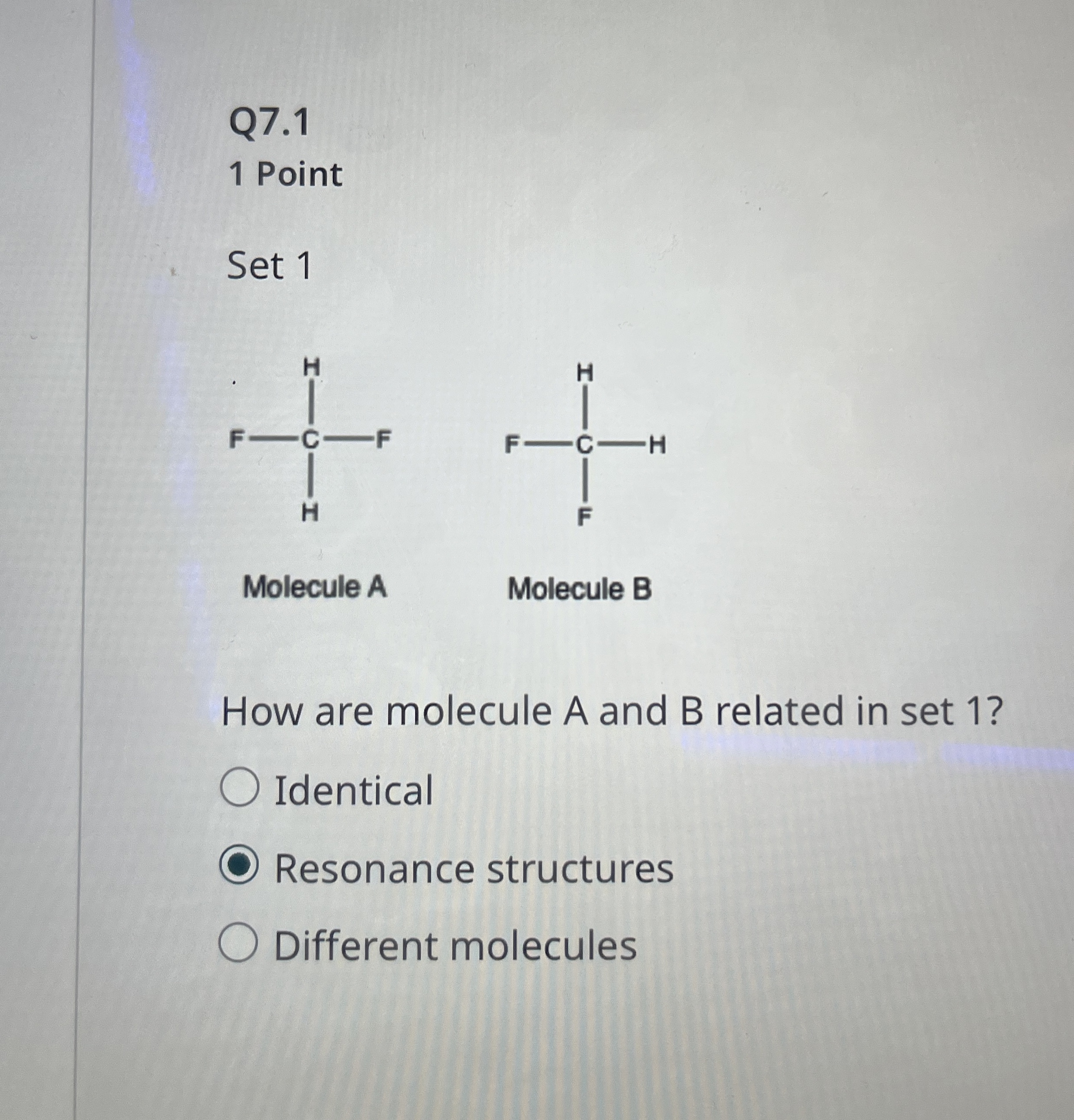 Solved Q7.11 ﻿PointSet 1Molecule AMolecule BHow are molecule | Chegg.com