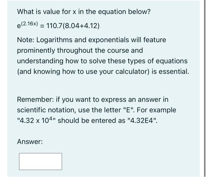 Solved What is value for x in the equation below? | Chegg.com