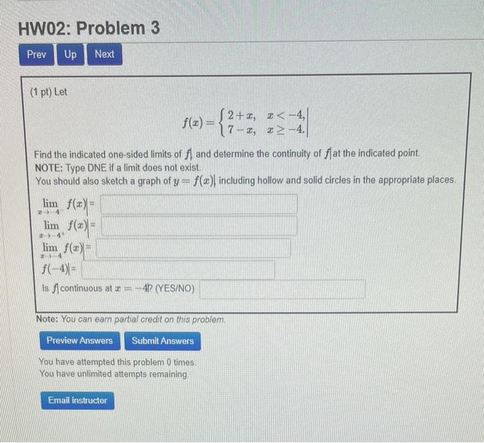 Solved HW02: Problem 3 Prev Up Next (1 pt) Let 2+,