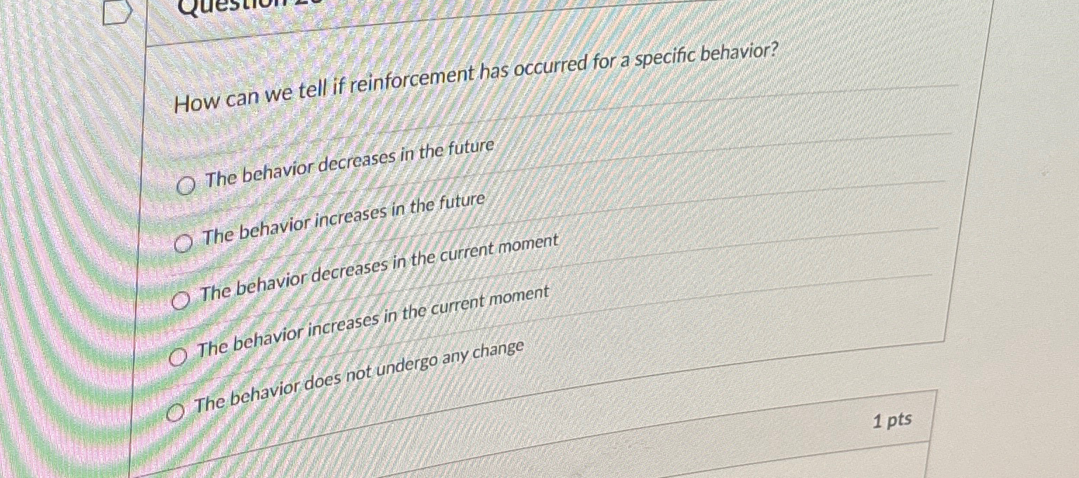 Solved How can we tell if reinforcement has occurred for a | Chegg.com