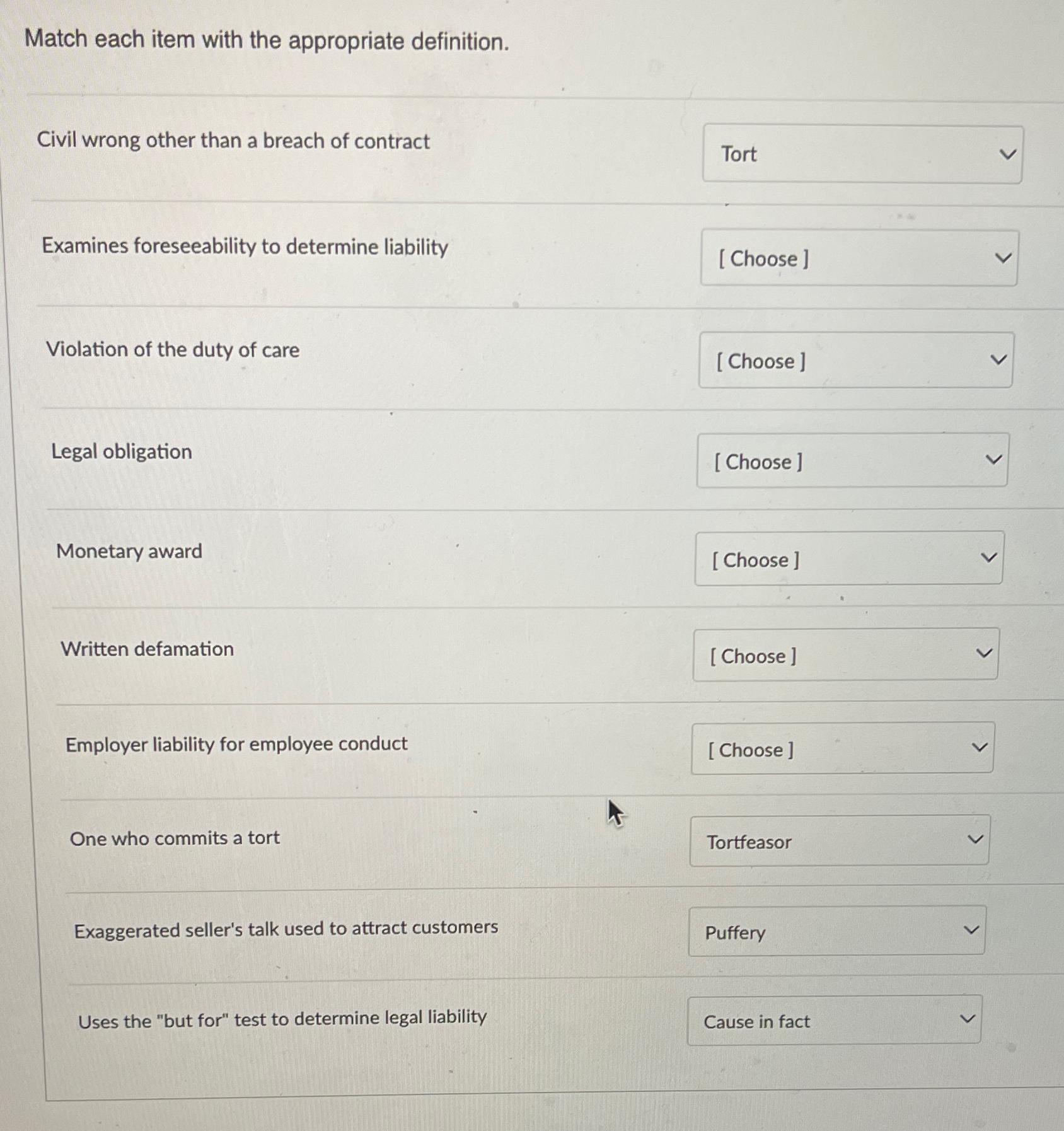 Solved Match each item with the appropriate definition.Civil | Chegg.com