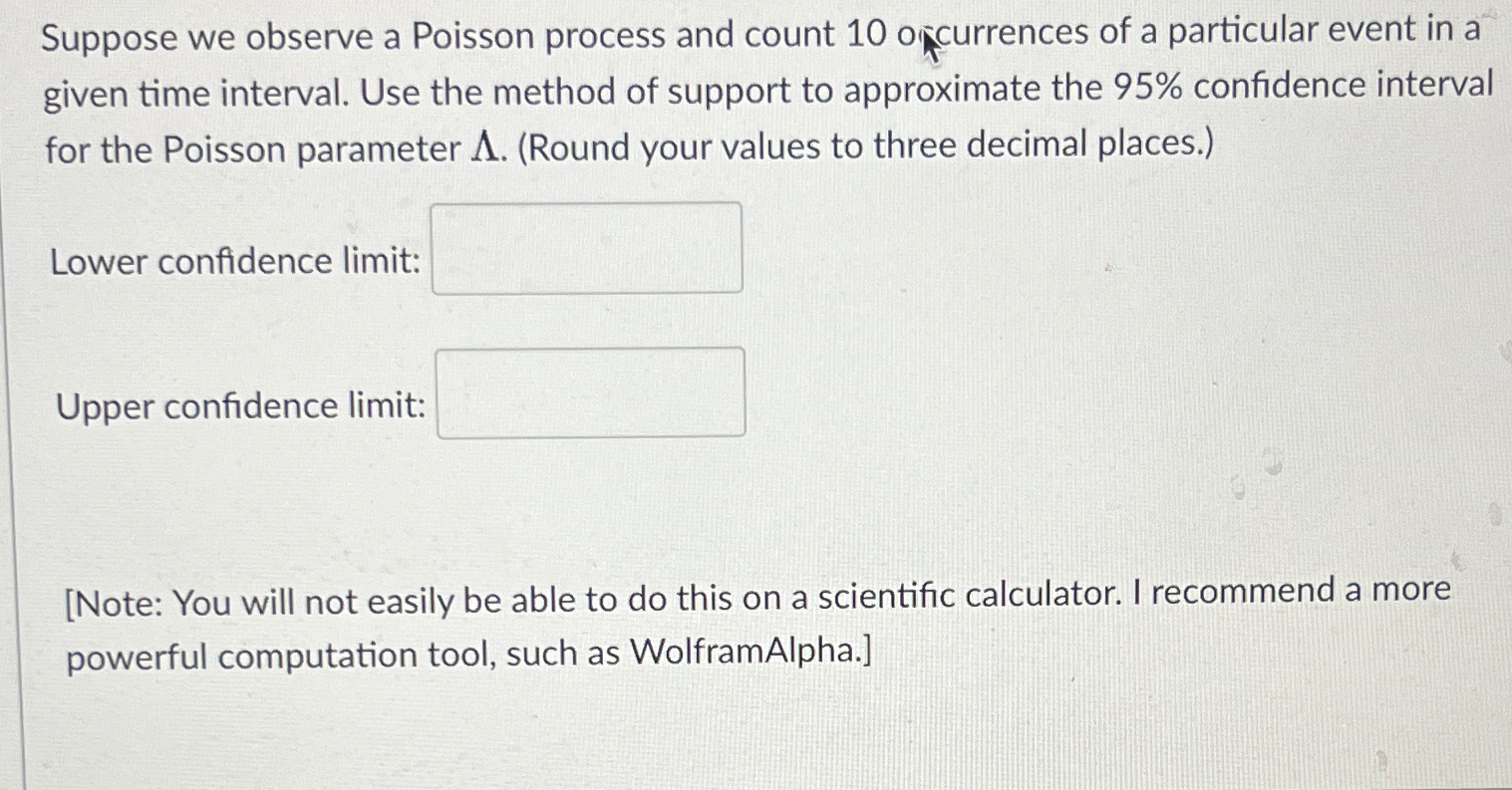 Solved Suppose we observe a Poisson process and count 10 | Chegg.com