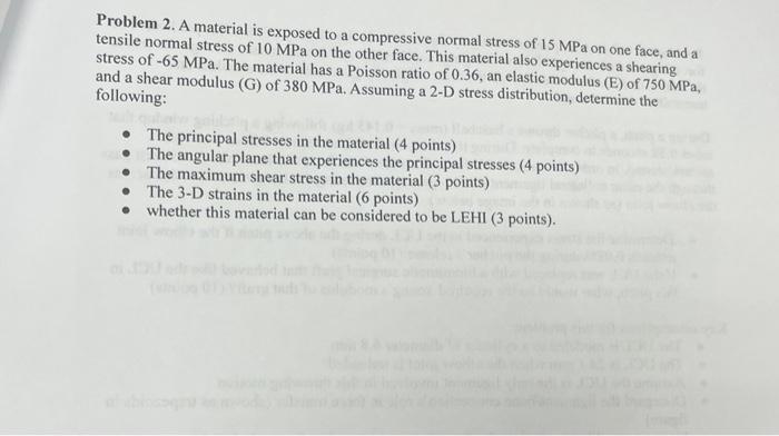 Solved Problem 2. A material is exposed to a compressive | Chegg.com