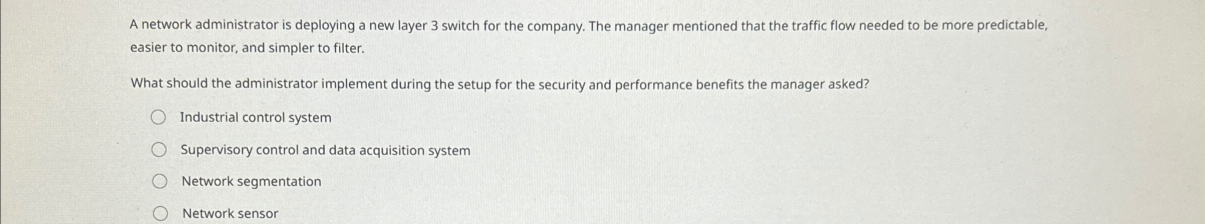 Solved A network administrator is deploying a new layer 3 | Chegg.com