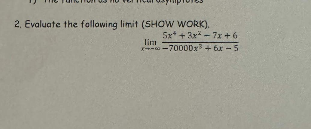 Solved Evaluate the following limit (SHOW | Chegg.com