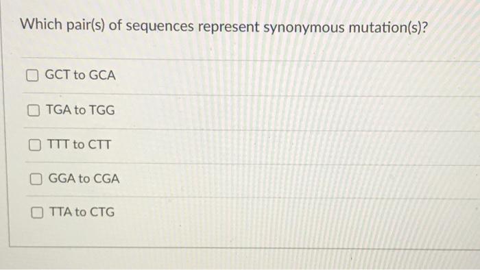 Solved Refer to this DNA codon table. T TTT Phenyl- TTC | Chegg.com