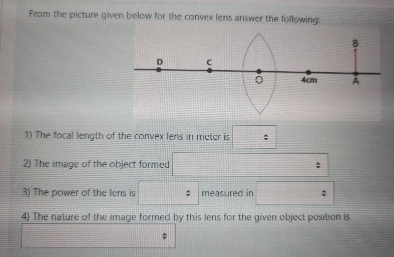 Solved From the picture given below for the convex lens | Chegg.com