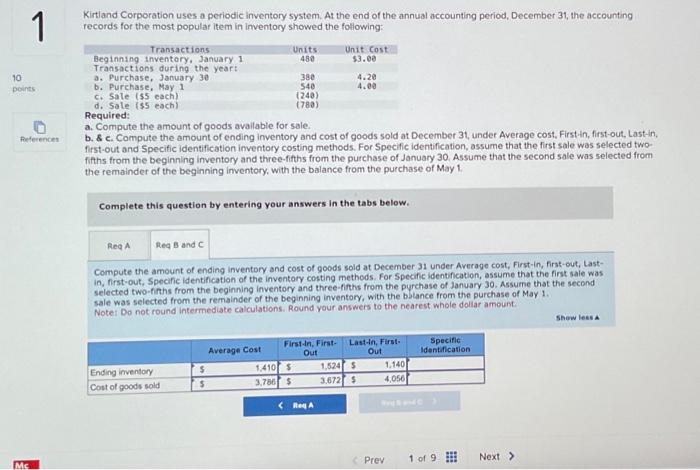 Solved Compute the amount of ending inventory and cost of | Chegg.com