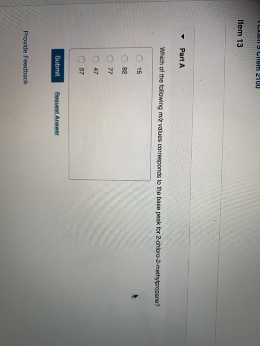 Solved Lallio Chem 2100 Item 13 Part A Which of the | Chegg.com