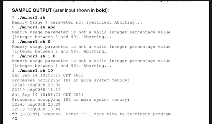 Solved SCRIP Write a complete bash script that monitors | Chegg.com