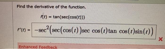Solved Find the derivative of the function. f(t) = | Chegg.com