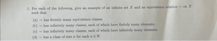 Solved 1. For each of the following, give an example of an | Chegg.com