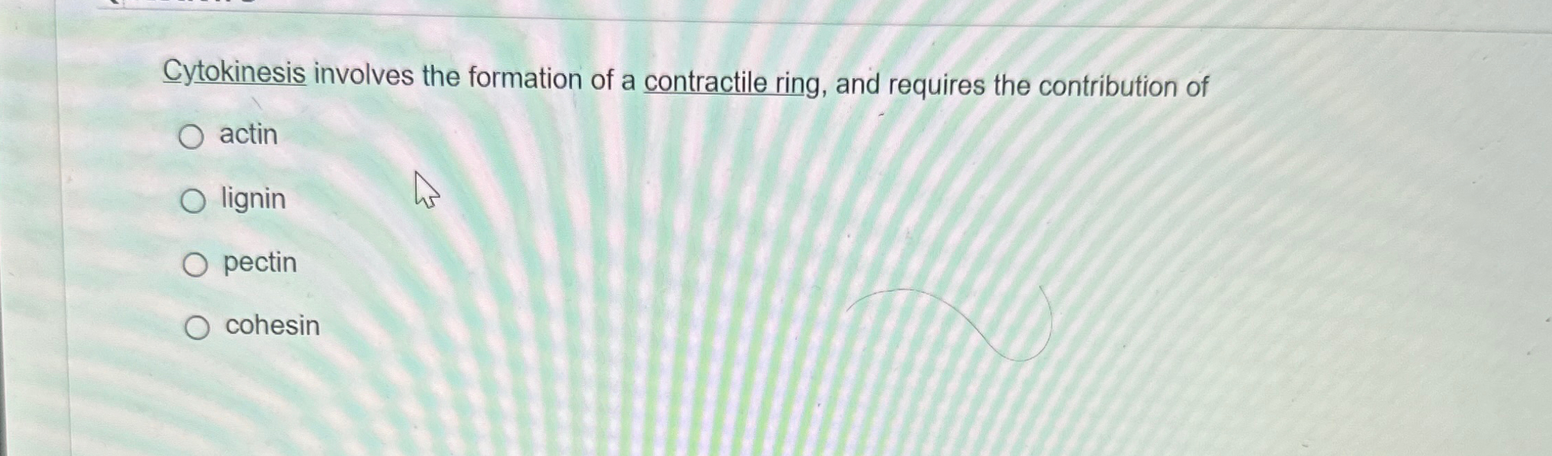 Solved Cytokinesis involves the formation of a contractile | Chegg.com