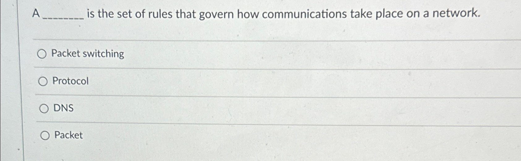 Solved A is the set of rules that govern how communications | Chegg.com
