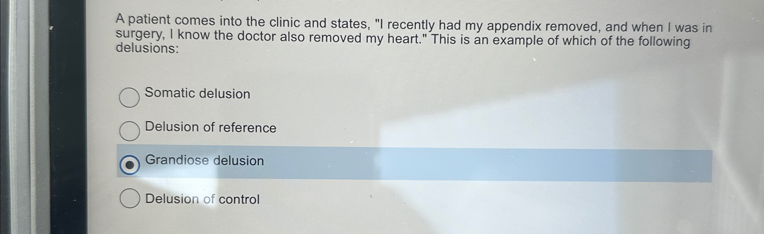 Solved A patient comes into the clinic and states, "I | Chegg.com