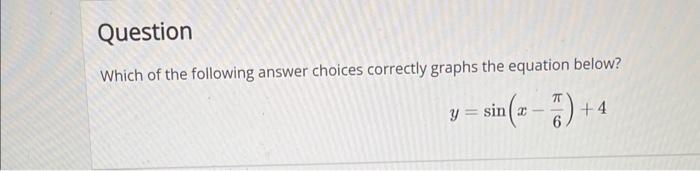 Solved Which of the following answer choices correctly | Chegg.com