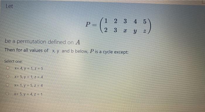 Solved Let P = 1 2 3 4 5 2 3 т y be a permutation defined on | Chegg.com