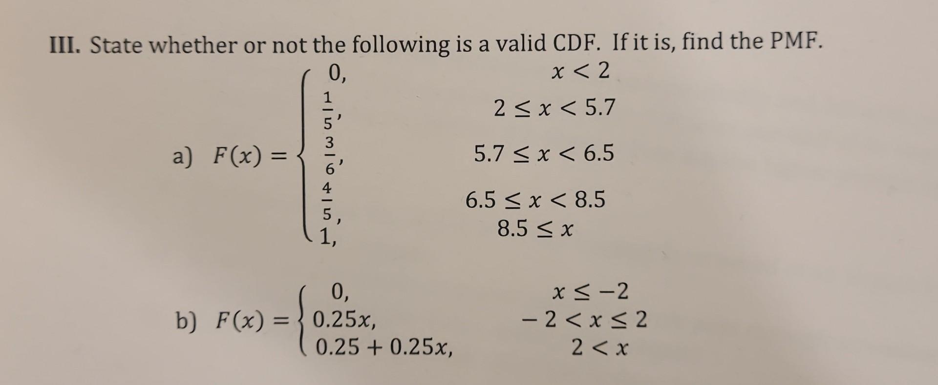 Solved II. State whether or not the following is a valid | Chegg.com