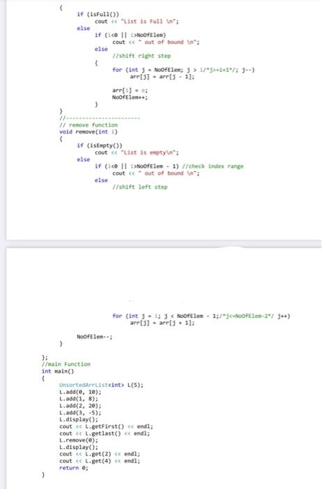 Solved Lab Exercise: As a completion of the Unsorted List | Chegg.com