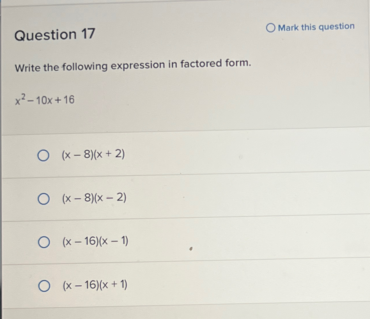 Solved Question 17Mark this questionWrite the following | Chegg.com