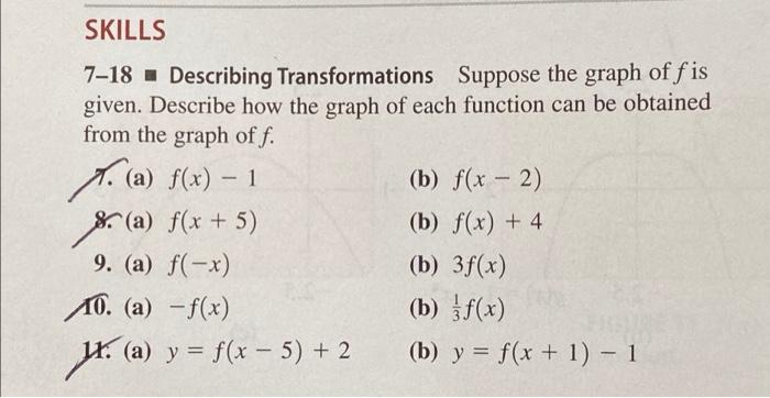Solved SKILLS - 7-18 - Describing Transformations Suppose | Chegg.com