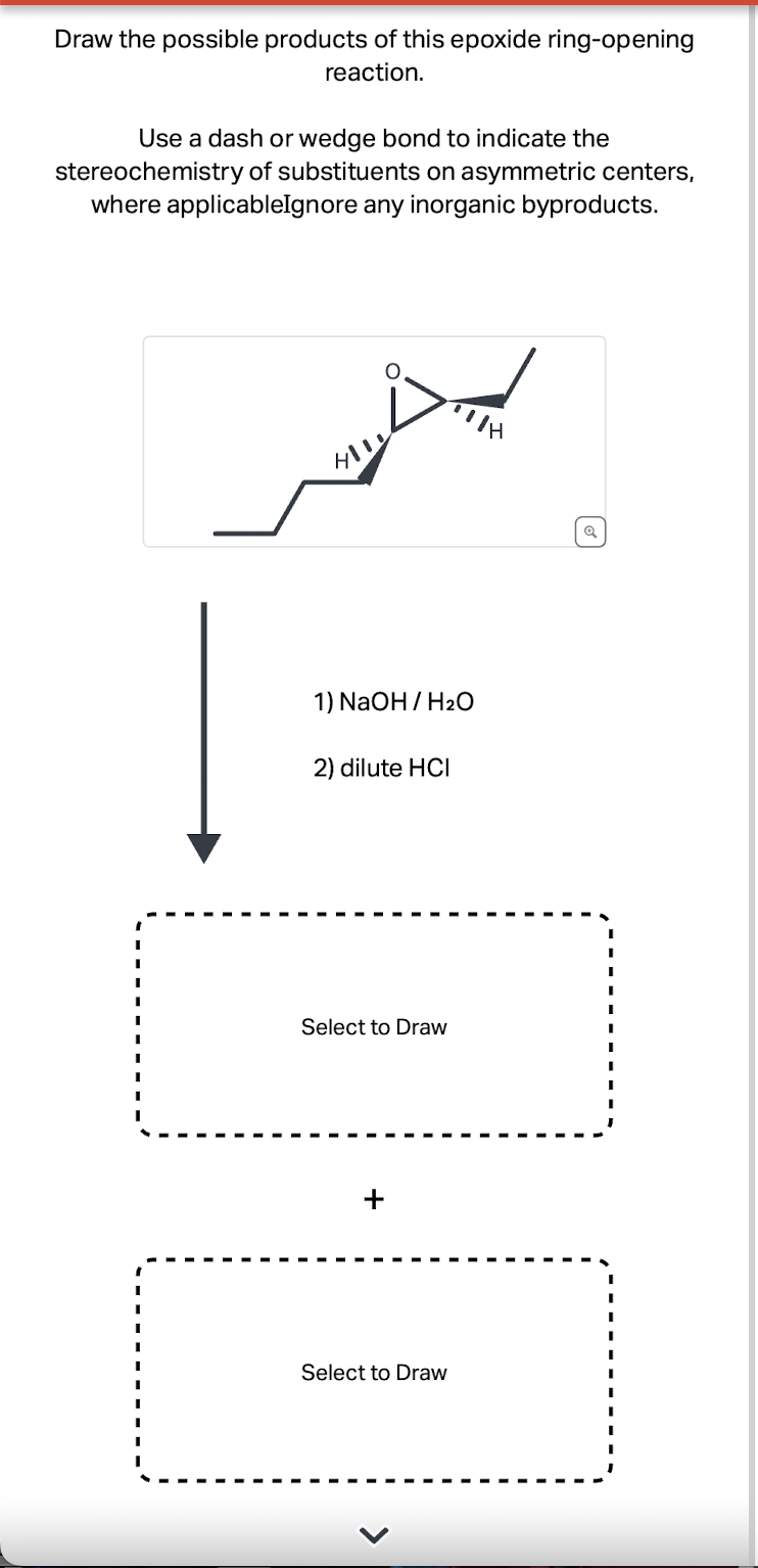 Solved Draw the possible products of this epoxide | Chegg.com