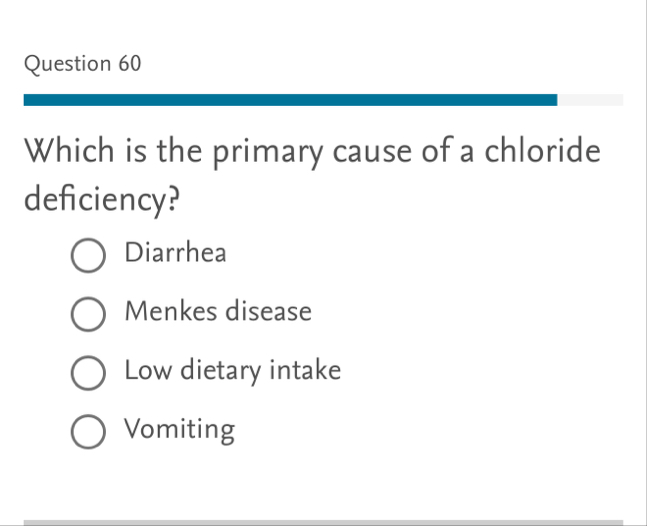 Solved Question 60Which is the primary cause of a chloride | Chegg.com