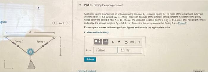 Solved Part - 1 C - Finding the spring constant gure 3ot5 As | Chegg.com