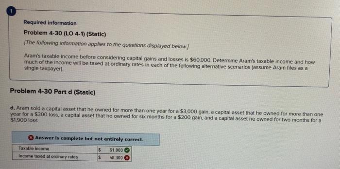 Solved Required information Problem 4-30 (LO 4-1) (Static) | Chegg.com