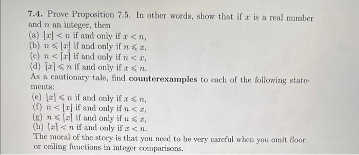Solved 7.4. Prove Proposition 7.5. In other words, show that | Chegg.com