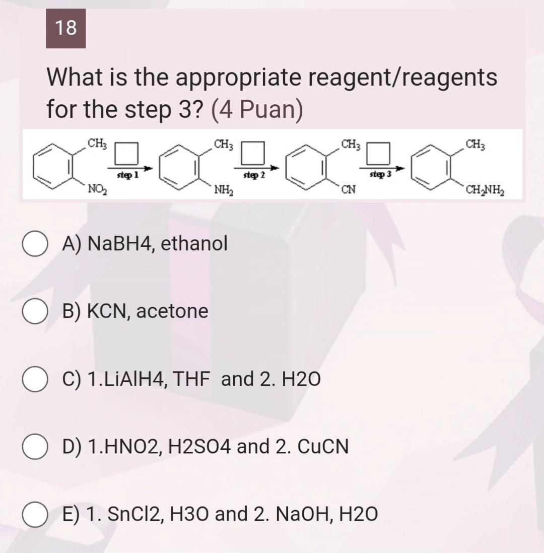Solved What is the appropriate reagent/reagents for the step | Chegg.com